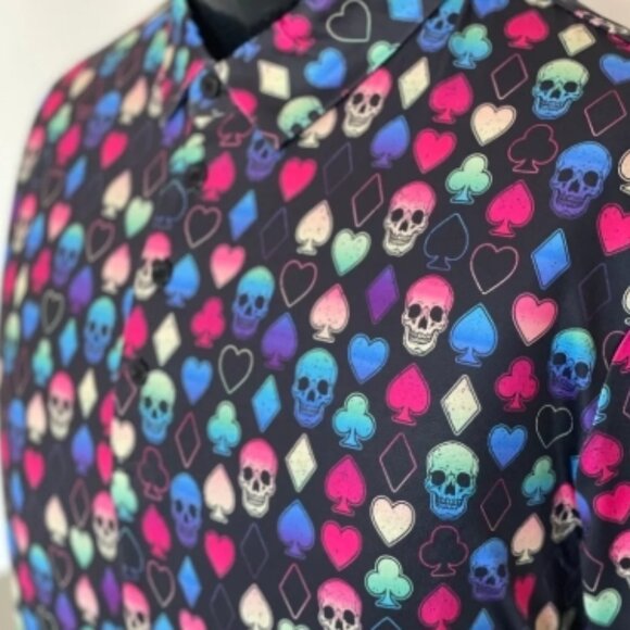 Coby Stevens | Shirts | Cs High Roller Black Skull Print Polo | Poshmark